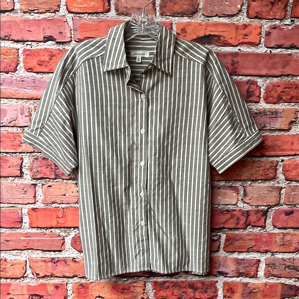 Black And White Striped Boxy Oversized Max Studio But… - Gem
